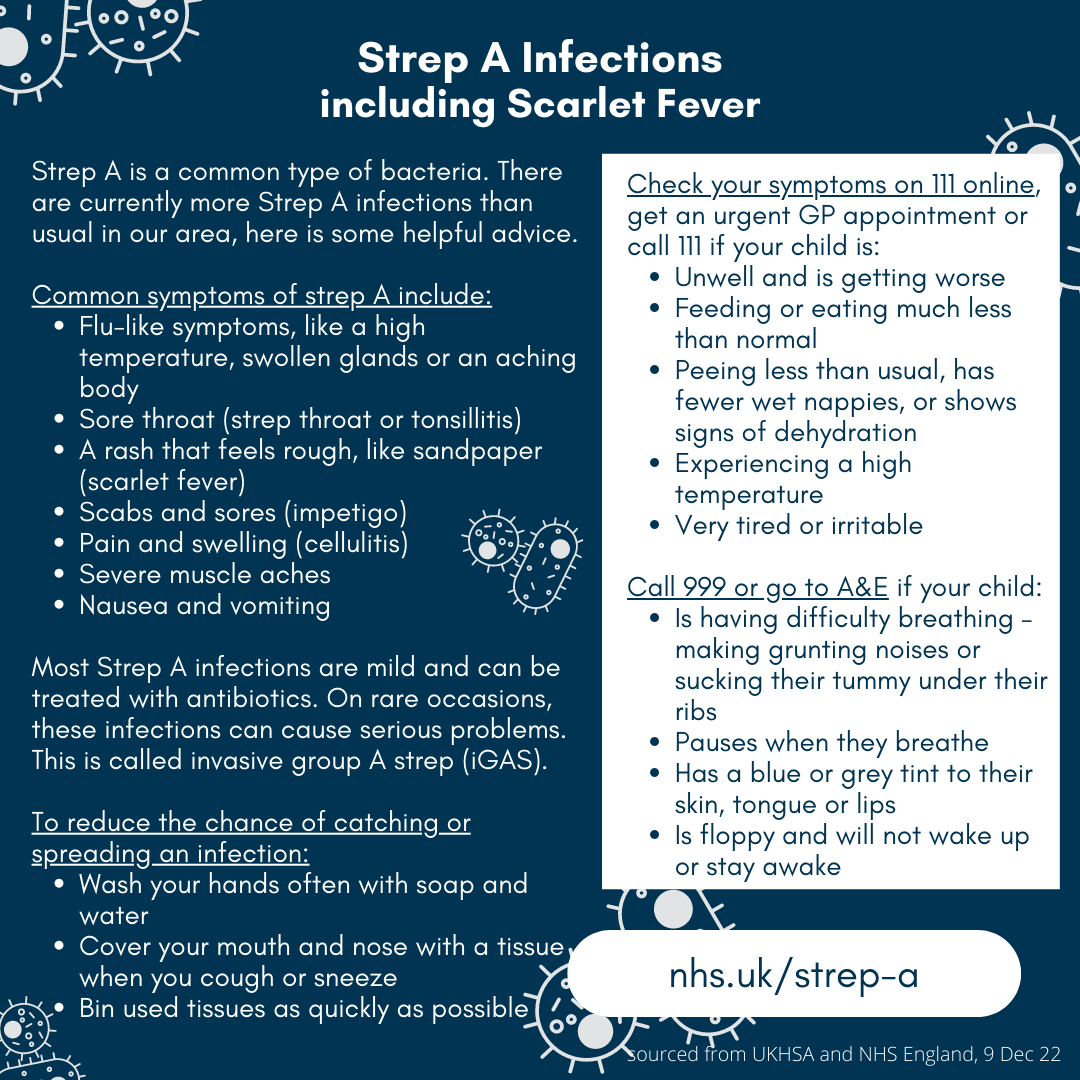 Strep A Infections Including Scarlet Fever | Healthwatch Bedford Borough